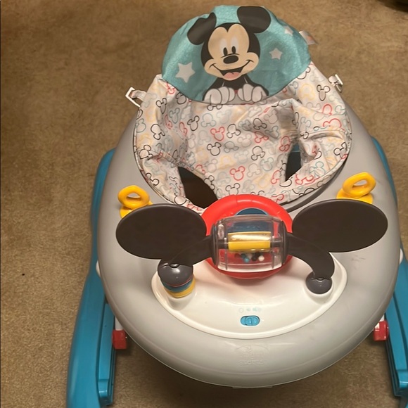 Disney | Other | Disney Mickey Mouse Baby Walker Blue Gray Yellow ...